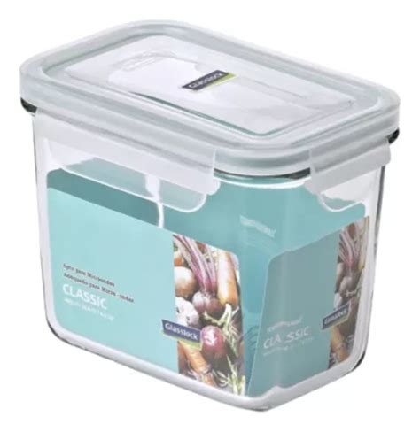 Taper Tupper Hermético Vidrio Comida Rectangular De 1025 Ml Color