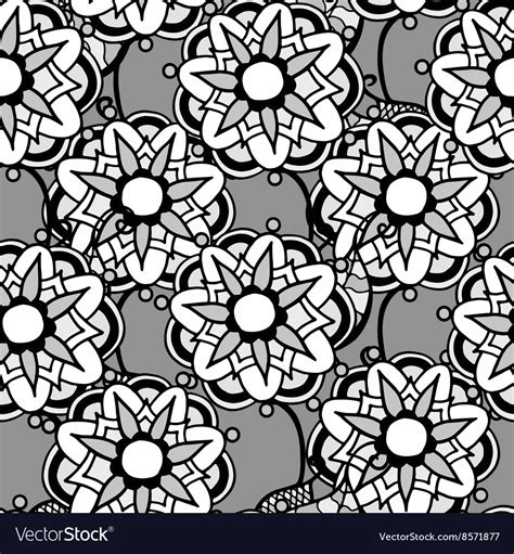 Monochrome Floral Pattern Royalty Free Vector Image