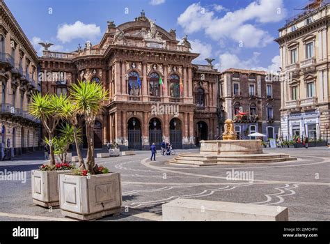 Teatro Massimo Bellini Opera House In The Old Town Catania East Coast