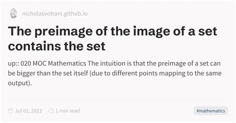 The Preimage Of The Image Of A Set Contains The Set