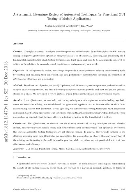 Pdf A Systematic Literature Review Of Automated Techniques For Functional Gui Testing Of