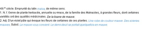 Mauve La Définition