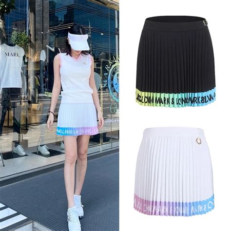 그라데이션 패치 플리츠 스커트 골프 의류 여성용 한국 스타일 새로운 패션 나이 감소 프린트 우아한 주름 치마 Aliexpress