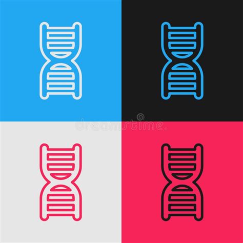 Pop Het Pictogram Van Het Dna Symbool Van De Kunstlijn Geïsoleerd Op