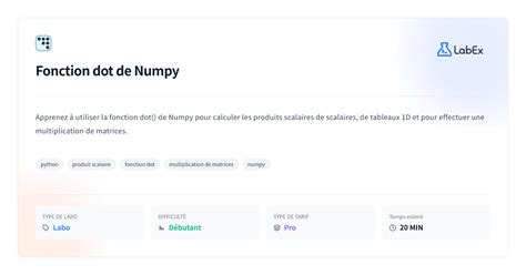 Fonction Dot De Numpy Exploration De La Multiplication De Matrices Et