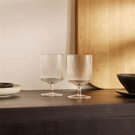 Ferm Living Ripple Wine Glasses Set Of 2 Clear End Uk