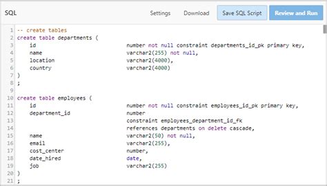 Using Quick Sql