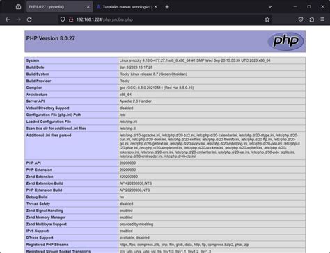 instalar php 8 en rocky linux 8 y módulos para acceso a mysql y otros