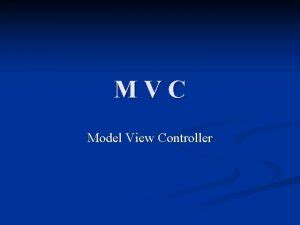 ModelView Controller Design Pattern The MVC Pattern
