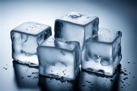 Ice Cubes On The Table Premium Ai Generated Vector