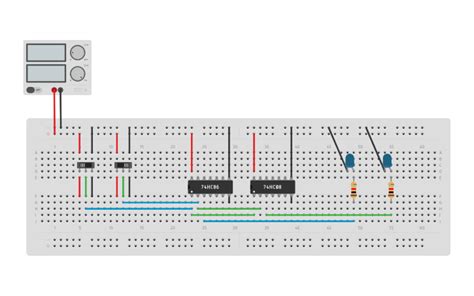 Circuit Design Half Adder Tinkercad