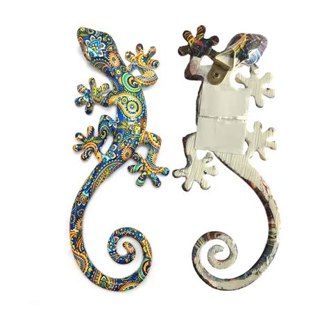 Modern Art 3d Decorative Gecko Statue Resin Lizard Wall Decor Hanging