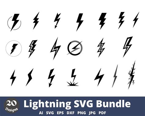 Lightning Svg Lightning Bolt Svg Lightening Bolt Svg Thunder Cut File Lightning Bolt