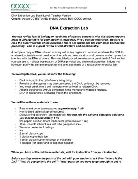 Dna Extraction Lab Sdsc Education
