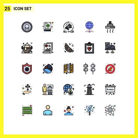 25 User Interface Filled Line Flat Color Pack Of Modern Signs And