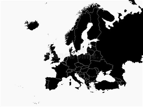 Map Europe Black White Stock Illustrations 17574 Map Europe Black