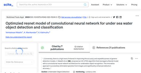 Optimzied Resnet Model Of Convolutional Neural Network For Under Sea Water Object Detection And