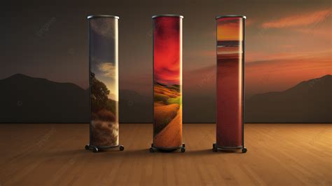 롤업 디스플레이 놀라운 3d 영상 전시 부스 롤업 모형 전광판 배경 일러스트 및 사진 무료 다운로드 Pngtree