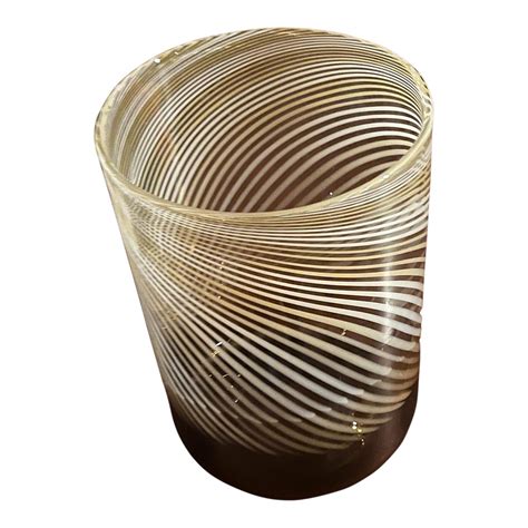 1990s Blown Glass Swirled Amber Ice Bucket Chairish