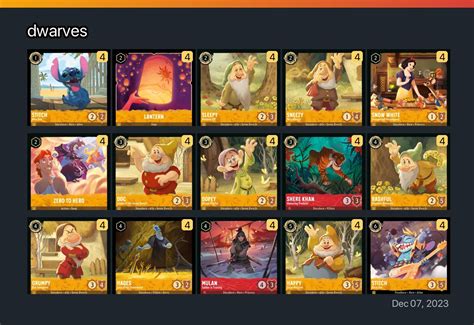 Dwarves Lorcana Deck Disney Lorcana