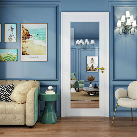 Besthome 1 Lite One Side Mirror Slab Doors Interior French Door Slab