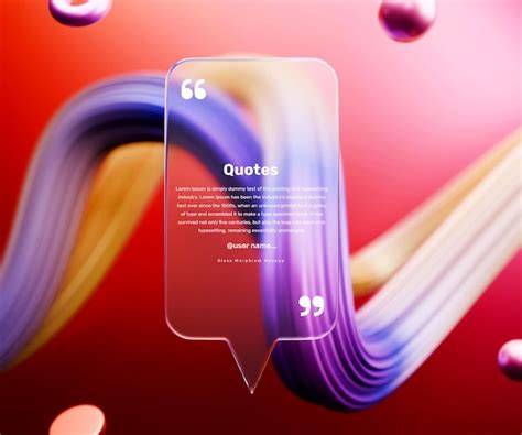 Premium Psd 3d Quotes Box Mockup With Glass Morphism Effect Or Quotes Text Box Mockup With