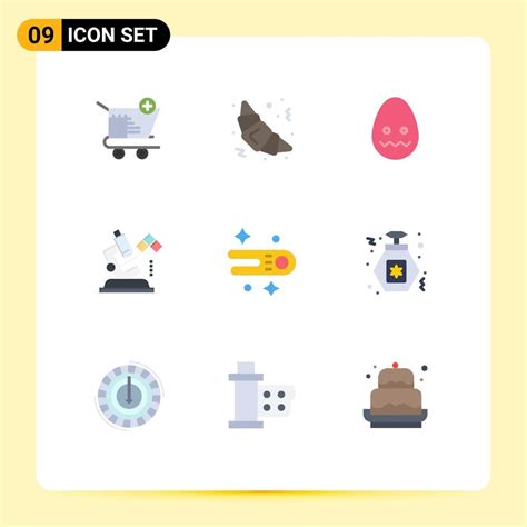 Modern Set Of 9 Flat Colors Pictograph Of Space Astronomy Decoration