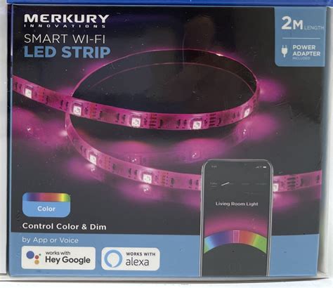 Smart Wi Fi Led Light Strip M Ft Merkury Innovations Furniture Home Living Lighting