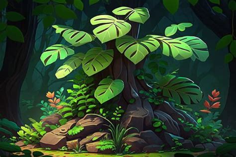 Tropical Rainforest Tree Tropical Tree Graphic By Motin · Creative Fabrica
