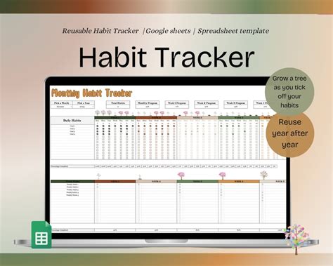 Feuille De Calcul De Suivi Des Habitudes Google Sheets Planificateur D