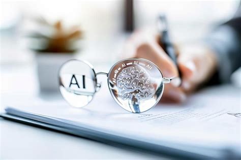 Magnifying Glass Over Ai Text On Paper Symbolizing Analysis Technology And Artificial Intelligen