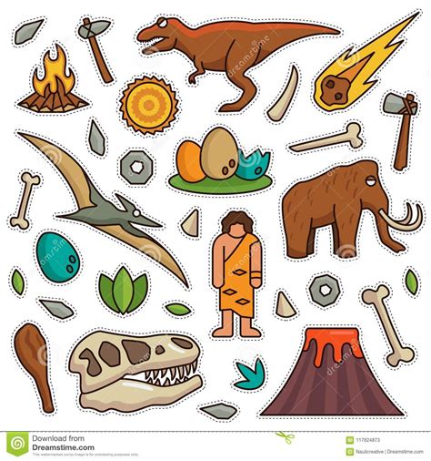 Jurassic Dinosaurs Cartoon Vector Illustration