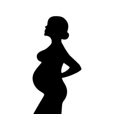 Ilustração Em Vetor Menina Grávida Isolada No Fundo Branco Mulher