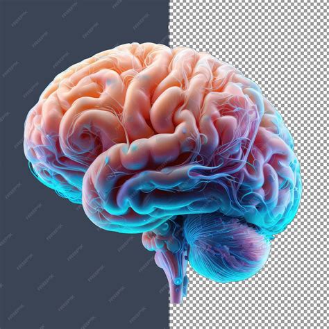 Highly Detailed 3d Rendering Of Human Brain Png Premium Ai Generated Psd