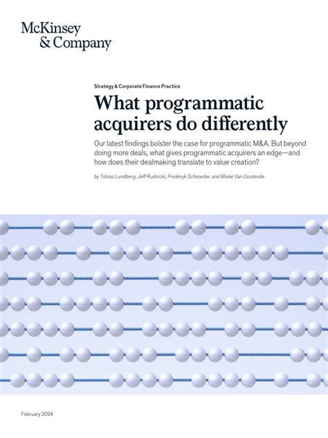What Programmatic Acquirers Do Differently Pdf Mergers And Acquisitions Valuation Finance