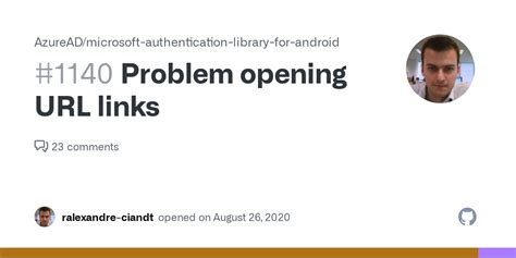 Problem Opening Links Issue 1140 AzureAD Microsoft