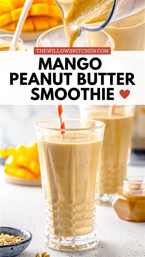 Creamy Mango Peanut Butter Smoothie Recipe Mango Smoothie Recipes