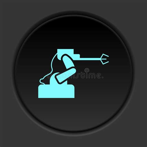 Dark Button Icon Robot Technology Industry Factory Button Banner Round Badge Interface For