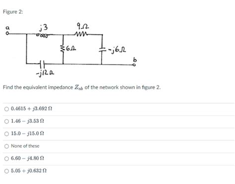 Solved Figure 2 Find The Equivalent Impedance Zab Of The Chegg