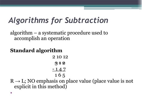 Ppt Subtraction Using Manipulatives And Algorithms For Whole Number