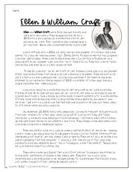 Ellen And William Craft Biography Reading Comprehension Black History