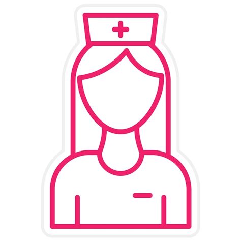 Diseño vectorial Estilo del icono de la enfermera Vector Premium