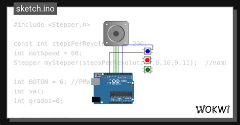 Botónstepmotor Wokwi Esp32 Stm32 Arduino Simulator