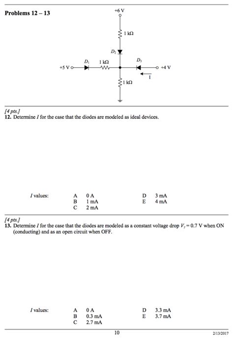 Solved 6 V Problems 12 1 3 D2 Ds 5 V 4 V 4 Pts 12 Chegg