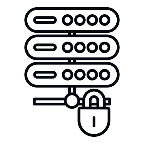 Secured Server Icon Outline Vector Cipher Data Vector Art At Vecteezy