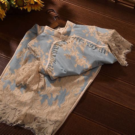 Jual Blue Hollow Lace Young Girl High End Temperament Improved
