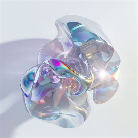 Translucent Abstract Sculpture With Iridescent Colors And Fluid Shapes Stock Image Image Of