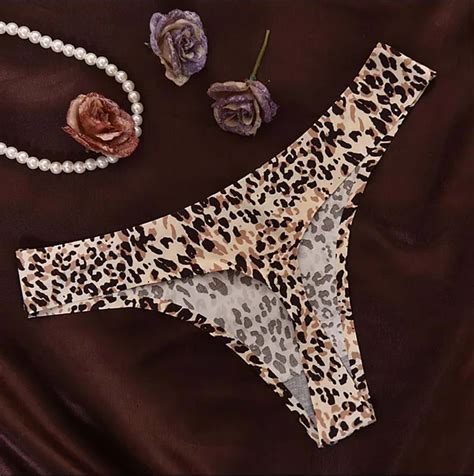 Sexy Women Cotton G String Leopard Thongs Low Waist Sexy T Panties