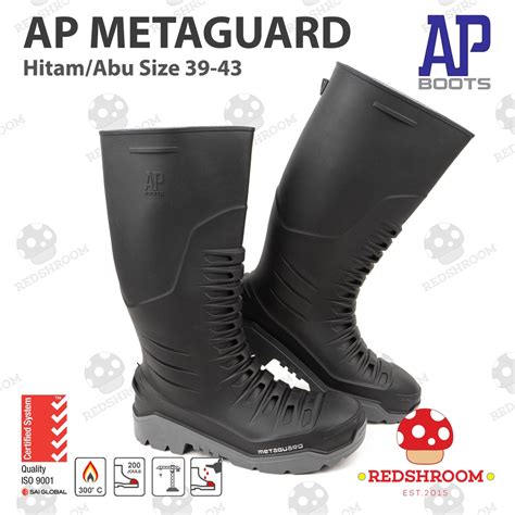 Jual Sepatu Boot Safety Tinggi Metaguard Hitam Ap Boots Toe Cap Besi