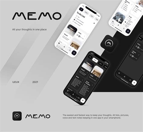 Memo Mobile App For Notes Uiux Design Behance